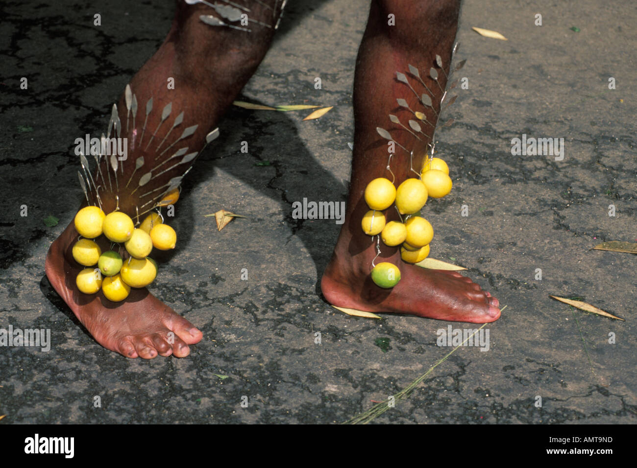 Mauritius, Cavadee Festival, Feet of a devotee Stock Photo - Alamy
