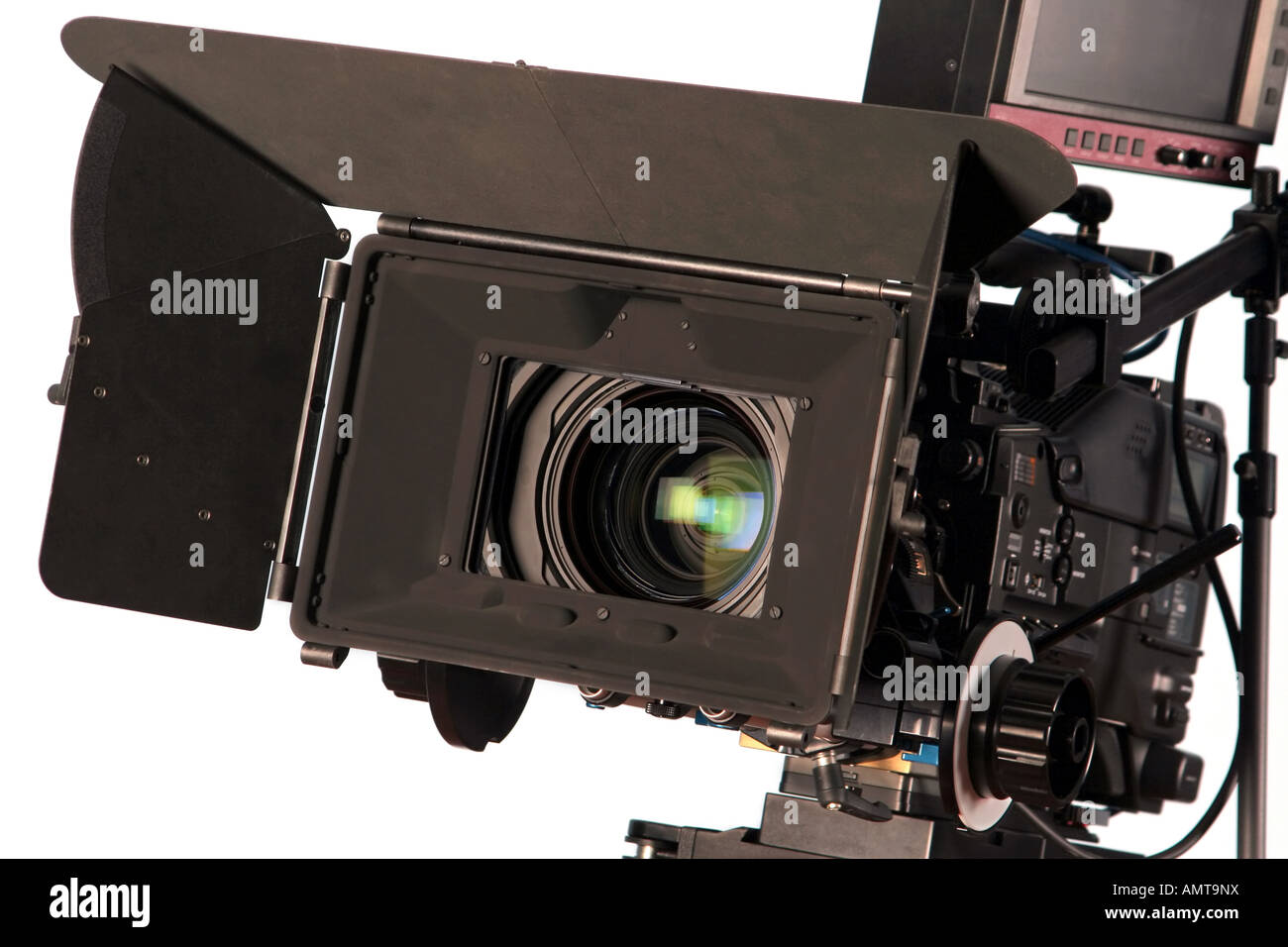 Black cinematograph camera isolateted on white background Stock Photo ...
