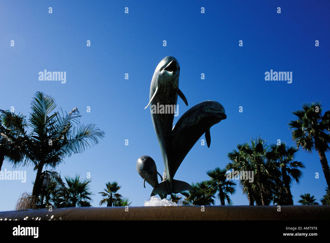 California, Santa Barbara, Dolphin statue, Waterfront Stock Photo - Alamy