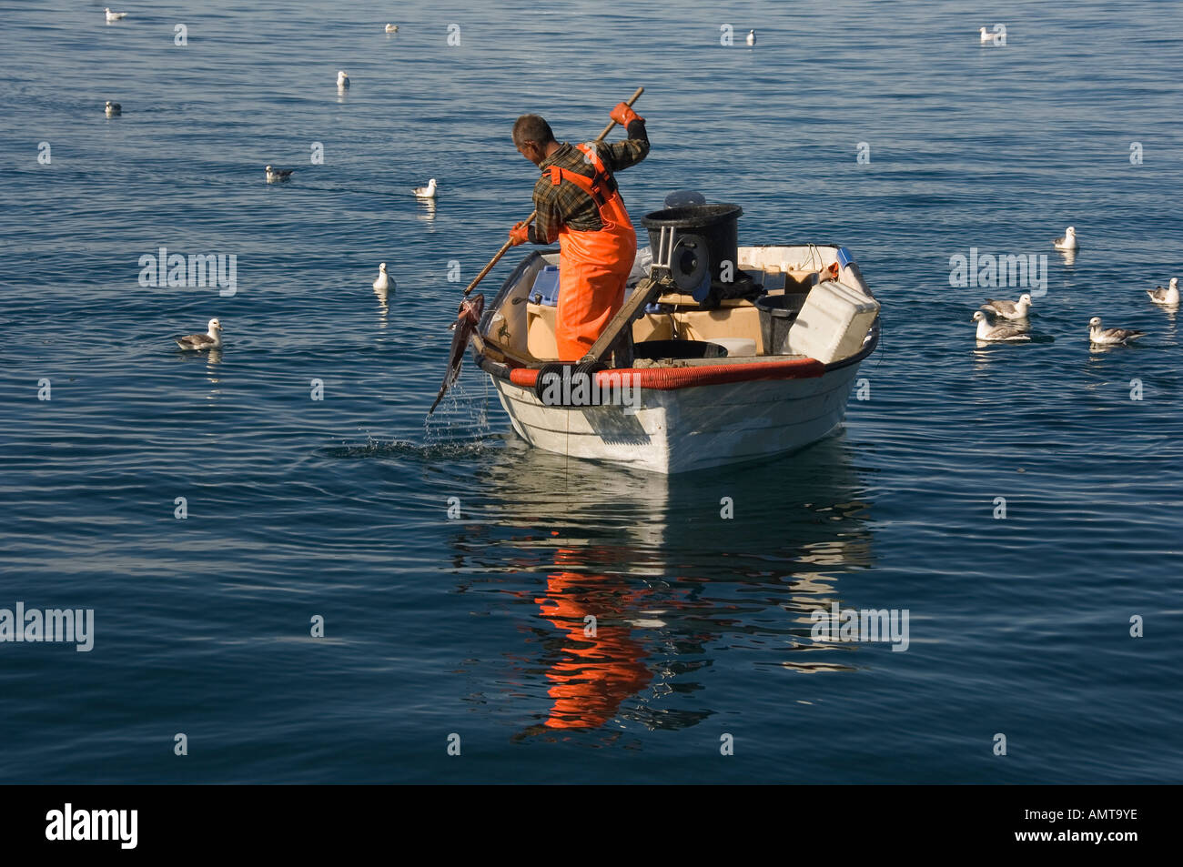 Fisherman in Disko Bay Ilulissat Jakobshavn Greenland Denmark Stock ...