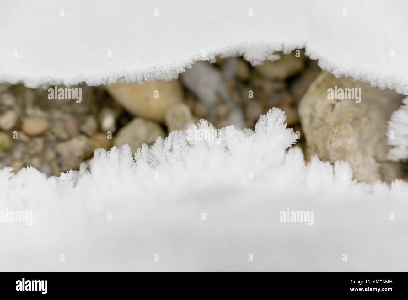 ice crystals and pebbles Stock Photo - Alamy