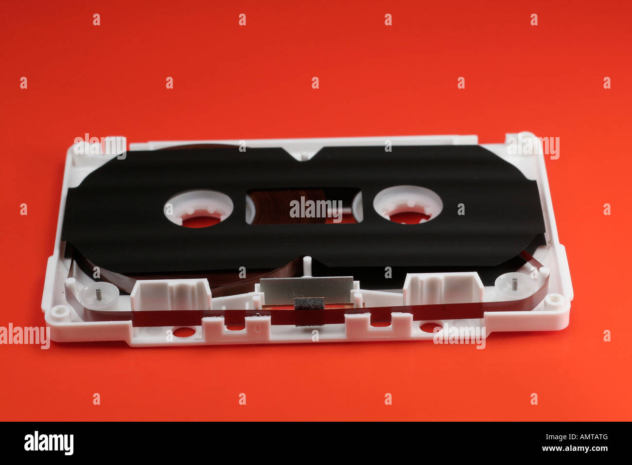 Compact Cassette with housing top removed Stock Photo - Alamy