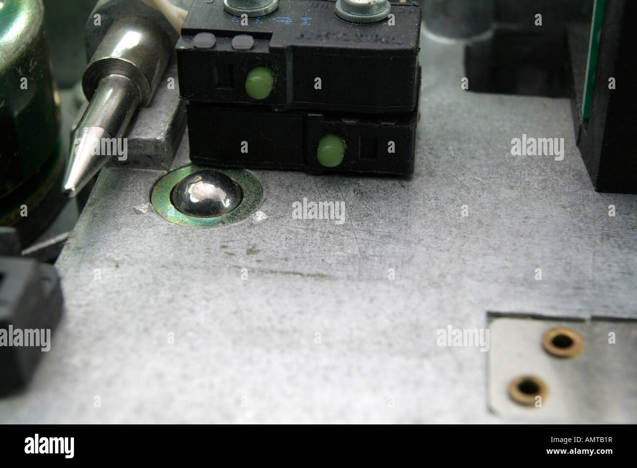 Ball detent on precision mechanism used in electronics Stock Photo - Alamy