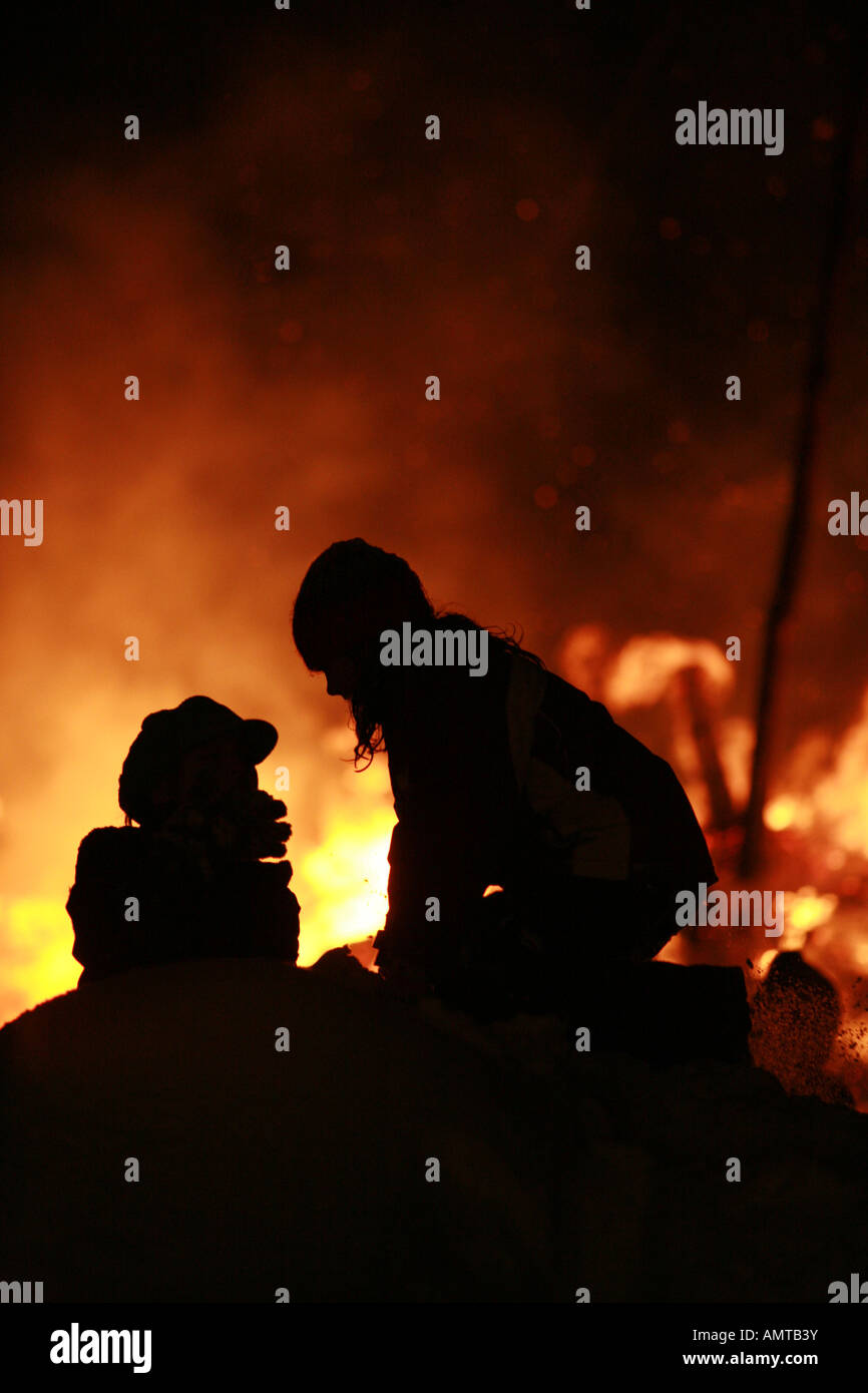 Child watching burning building hi-res stock photography and images - Alamy