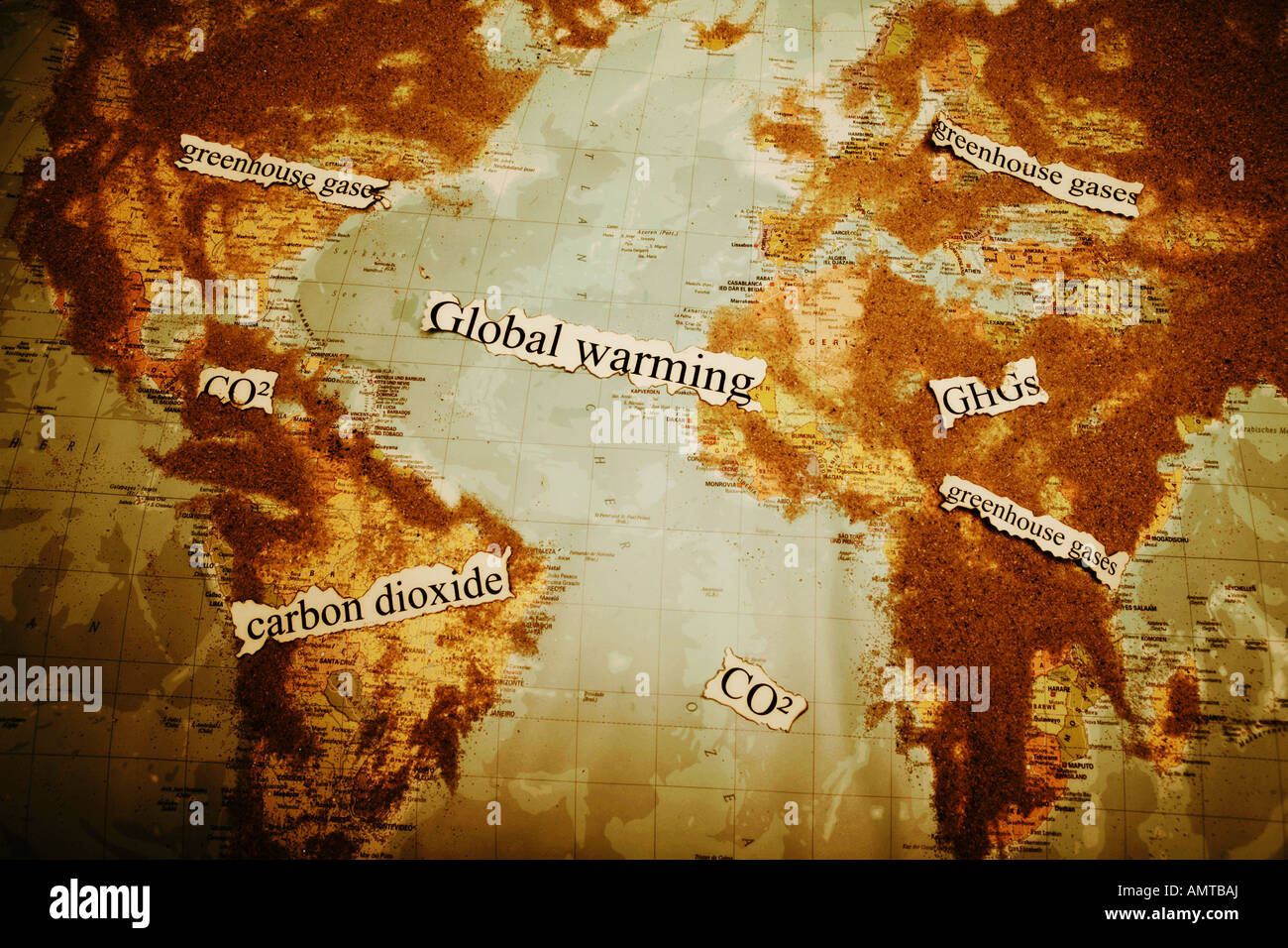 world map with sand on it Stock Photo - Alamy