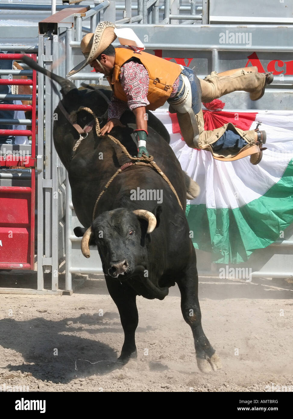Bull riding and the Mexican rodeo Stock Photo, Royalty Free Image ...