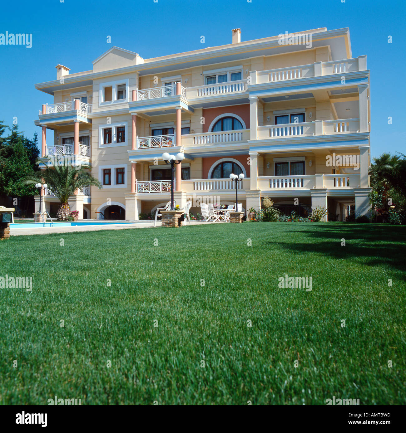 Exterior of a three storey house Stock Photo - Alamy