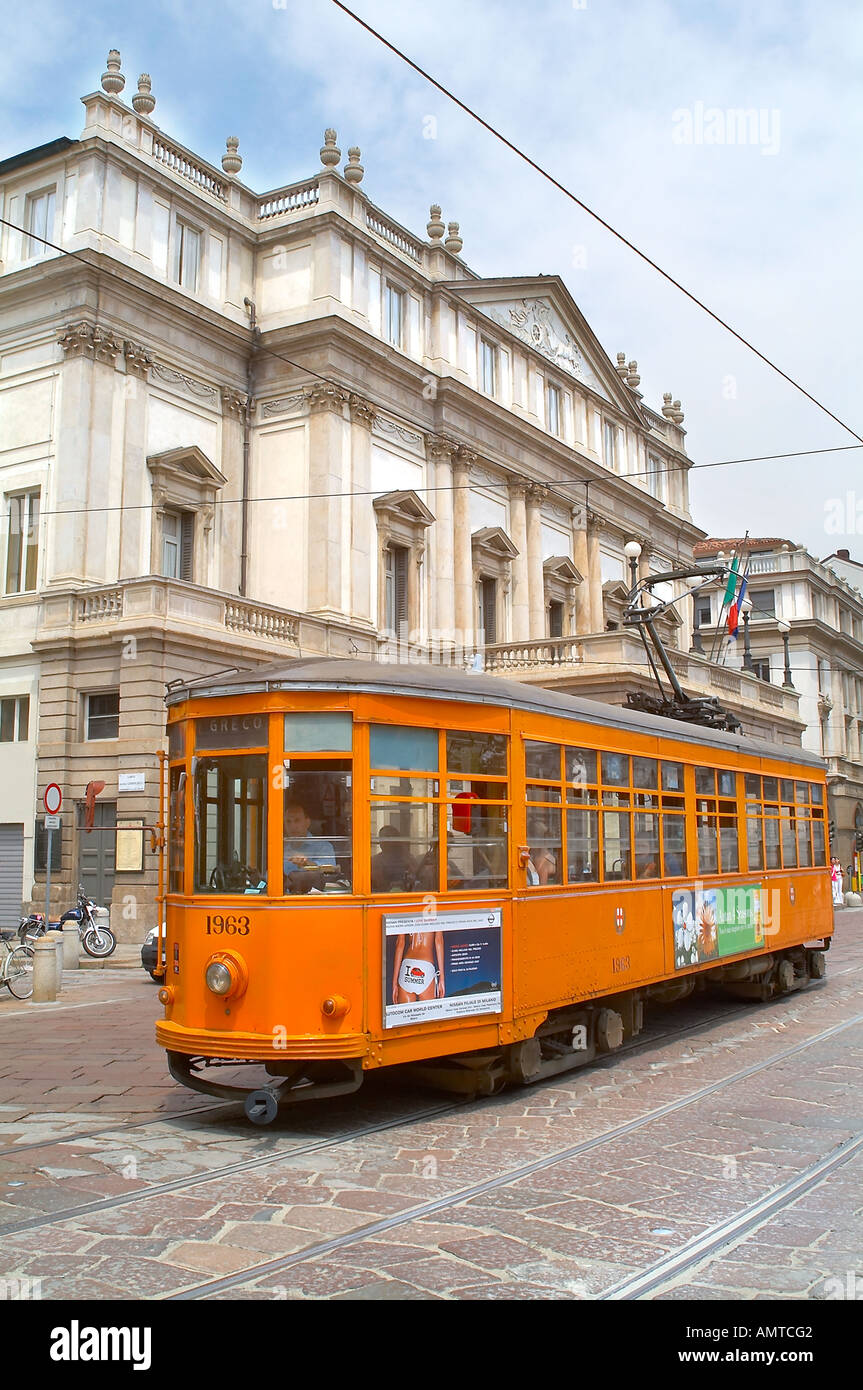 Tram in Milan Italy passing outside “La Scala” Stock Photo - Alamy
