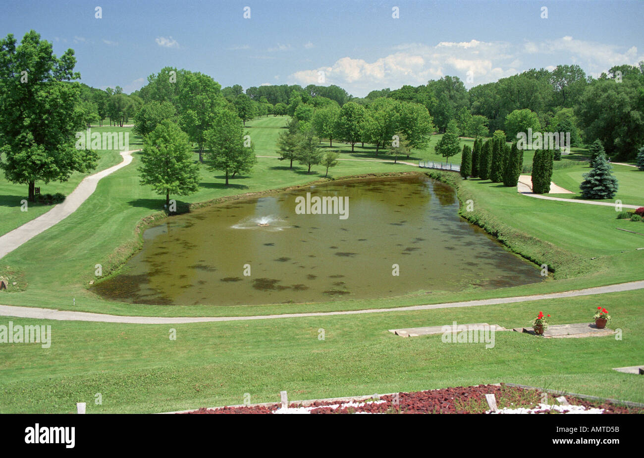 DM A view of a small pond showing land on all sides Stock Photo - Alamy