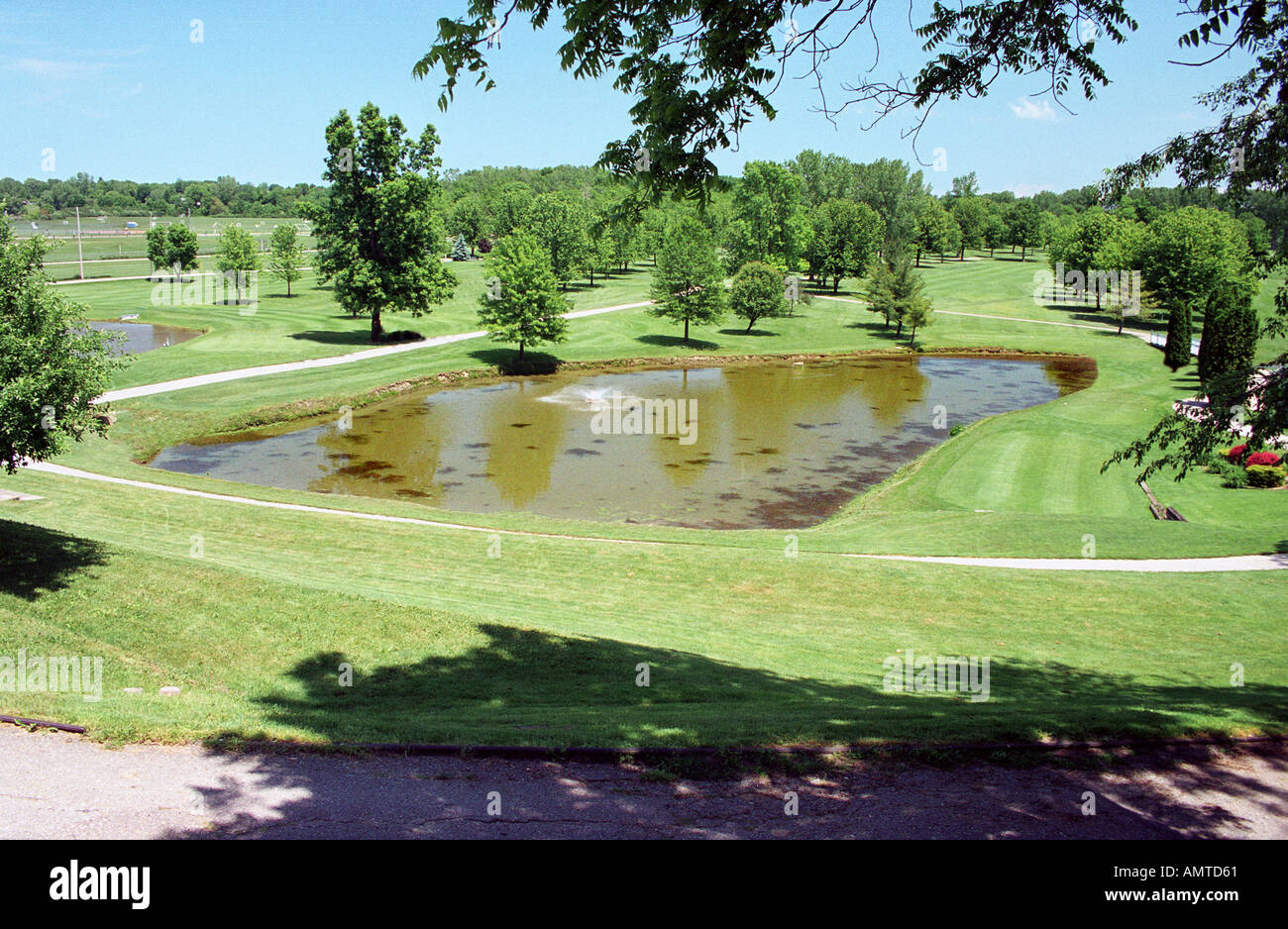DM A view of a small pond showing land on all sides Stock Photo - Alamy