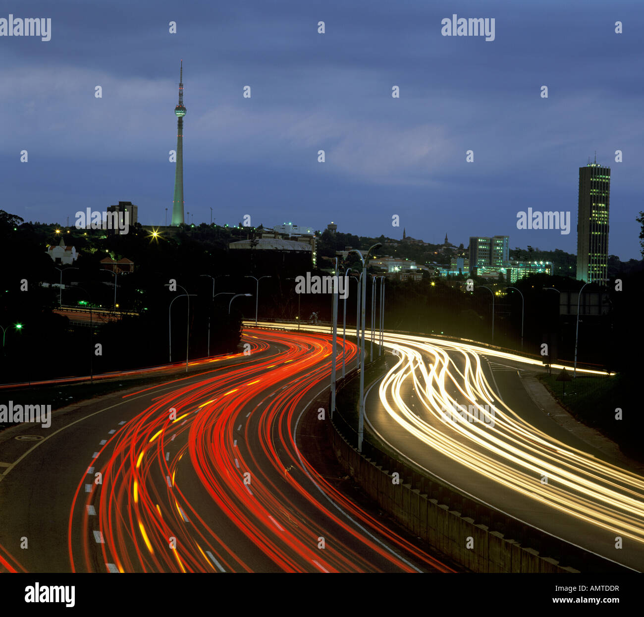 M2 Freeway with Brixton tower at night Stock Photo - Alamy