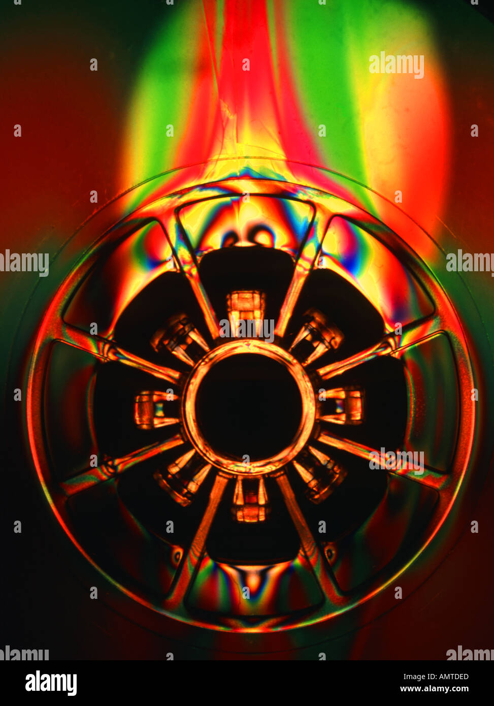 Cross Polarised Compact Disc casing Stock Photo - Alamy