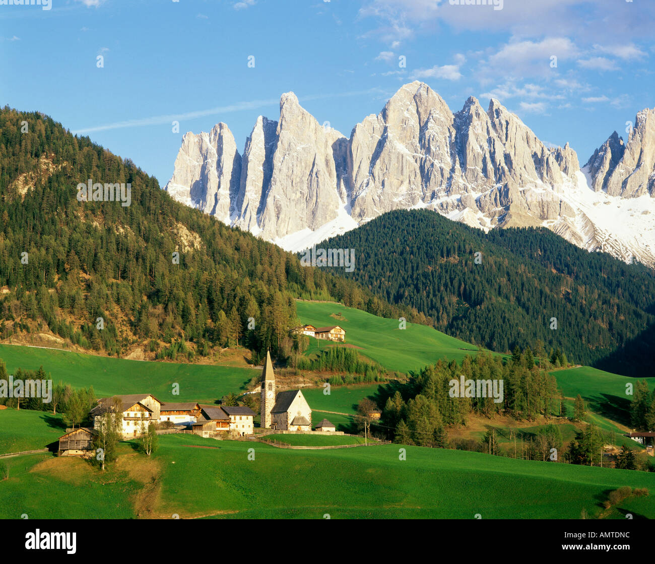 St. Magdalena in the Villnößtal Villnoess valley under the ...