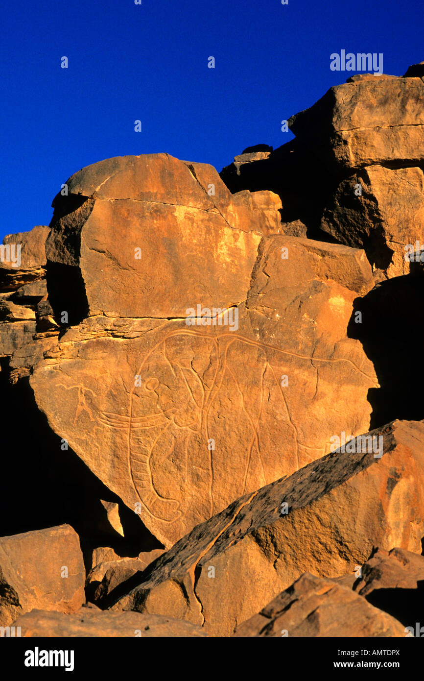 Prehistoric rock art in the Acacus Stock Photo - Alamy