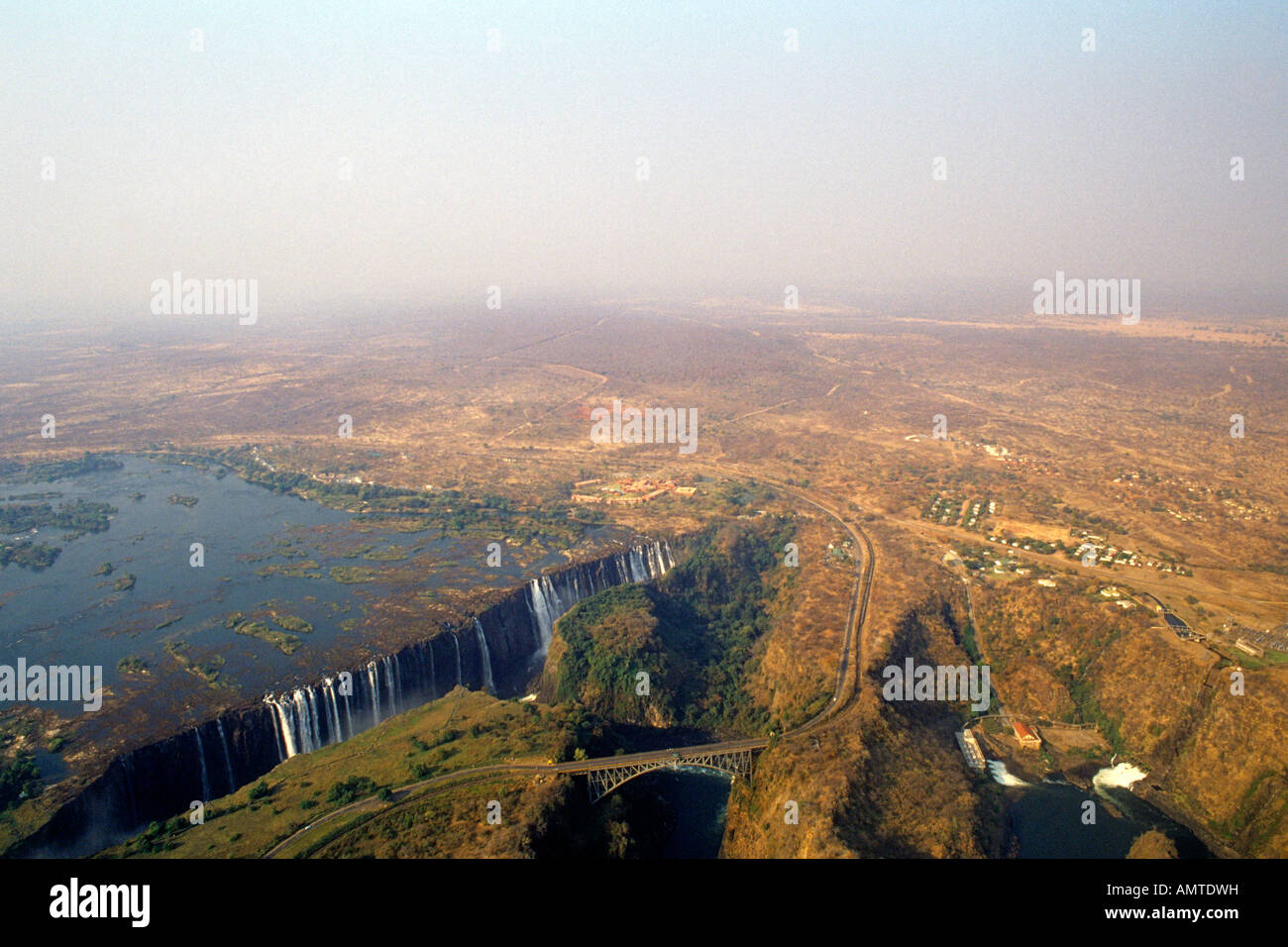 Aerial View of the Victoria Falls - one of the seven natural wonders of ...