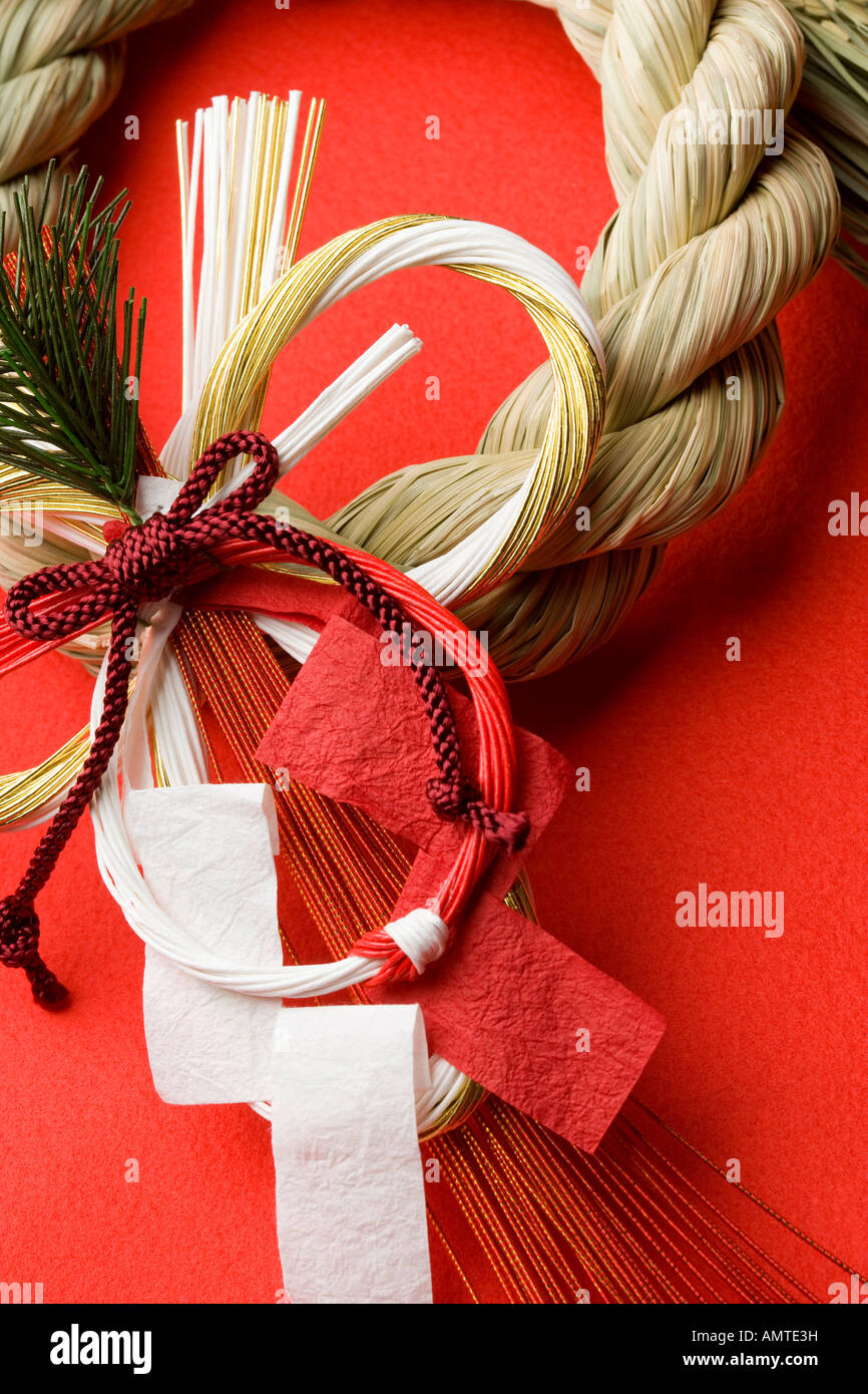 Sacred straw rope Stock Photo - Alamy