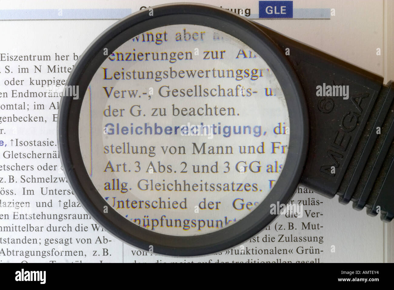 Equal rights, word, german, dictionary, magnifying glass Stock Photo ...