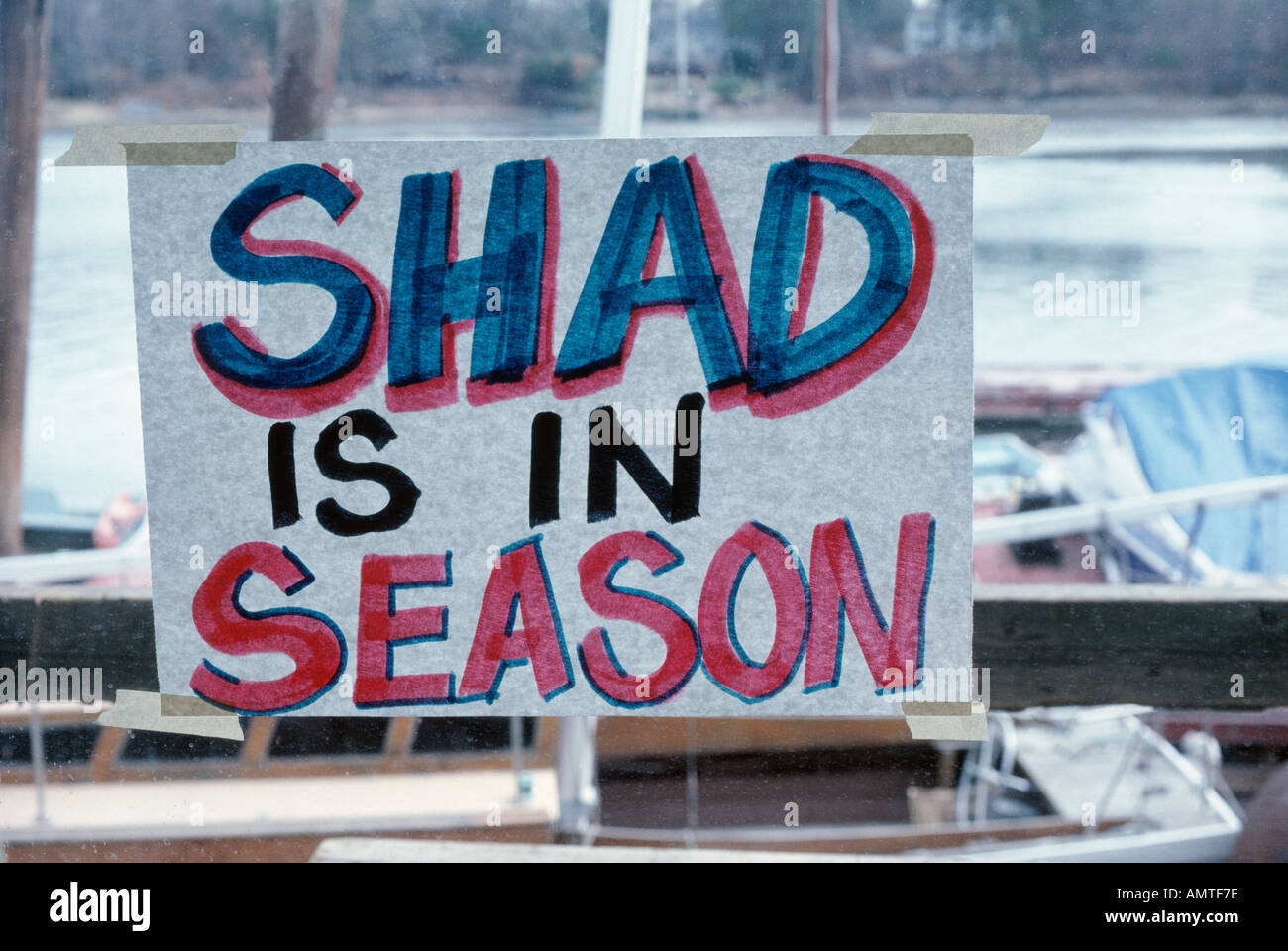 Seafood store sign Stock Photo - Alamy