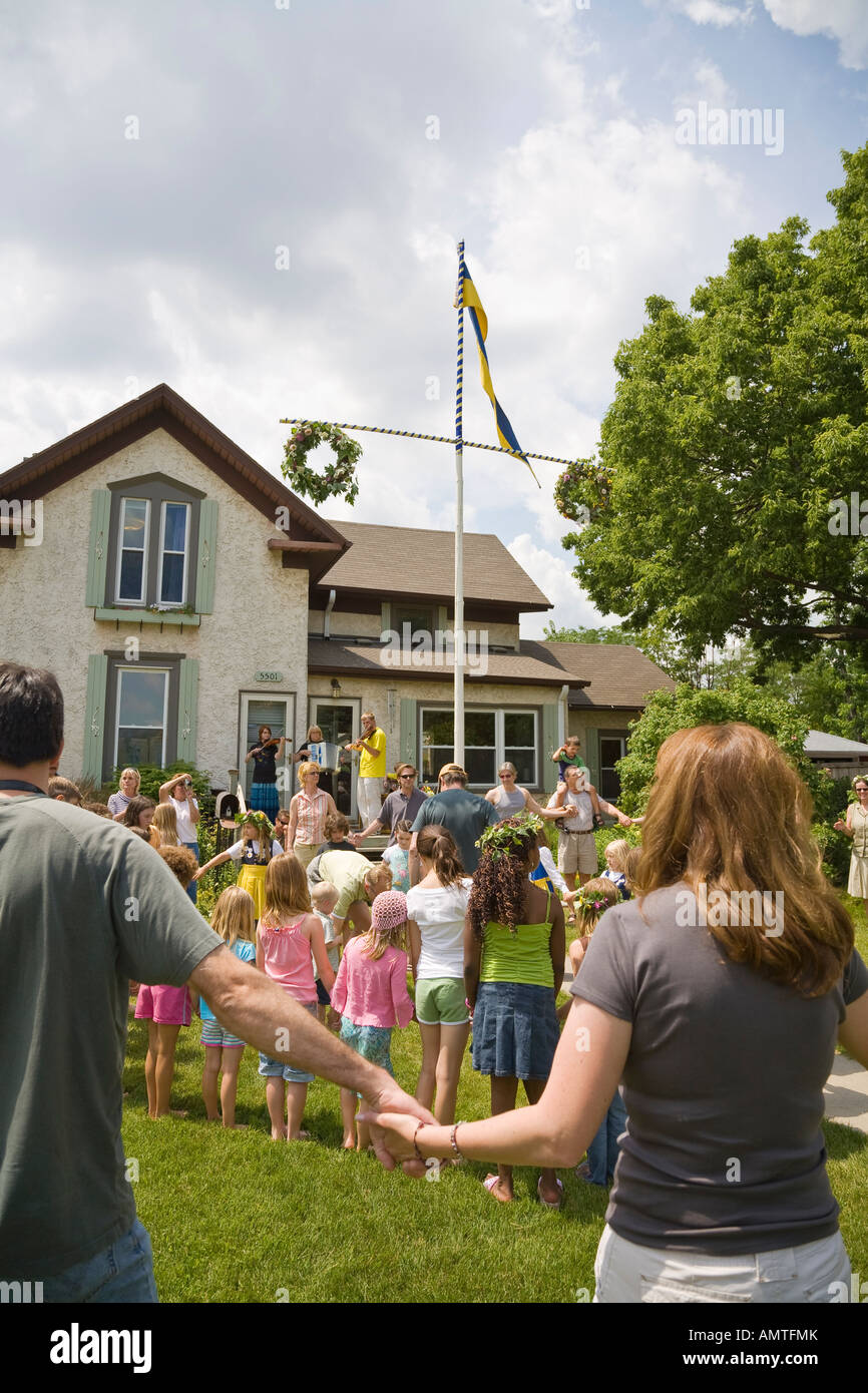 Midsummer festival gathering in Minnesota Stock Photo - Alamy