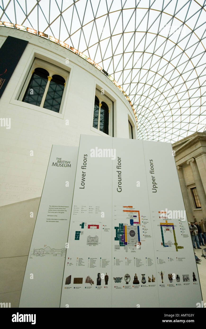 British Museum Great Court inside map London Stock Photo - Alamy