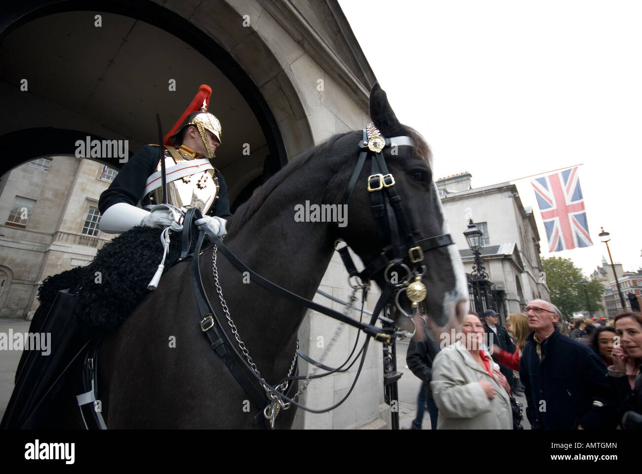 Mounted guardsmen from the Life Guards Regiment British Household ...