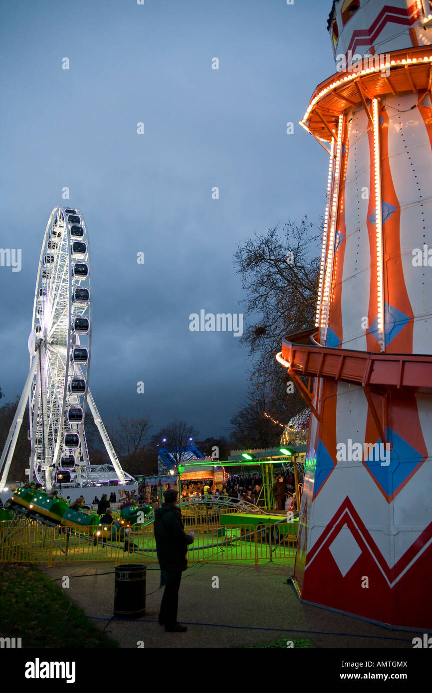Big Wheel and funfair in Hyde Park London UK - Winter Wonderland at ...