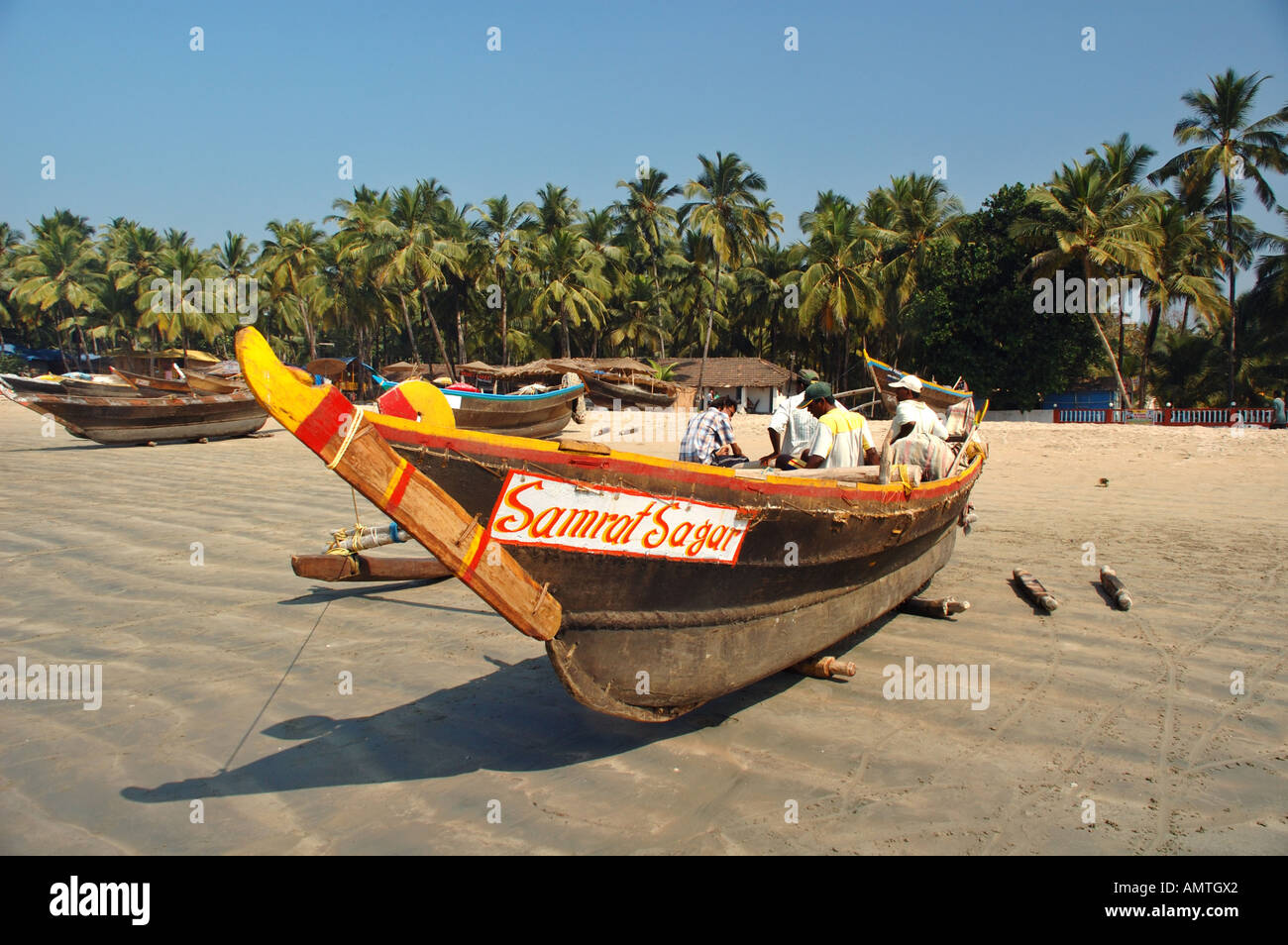 India, Goa, fishing boat on Palolem Beach Stock Photo - Alamy