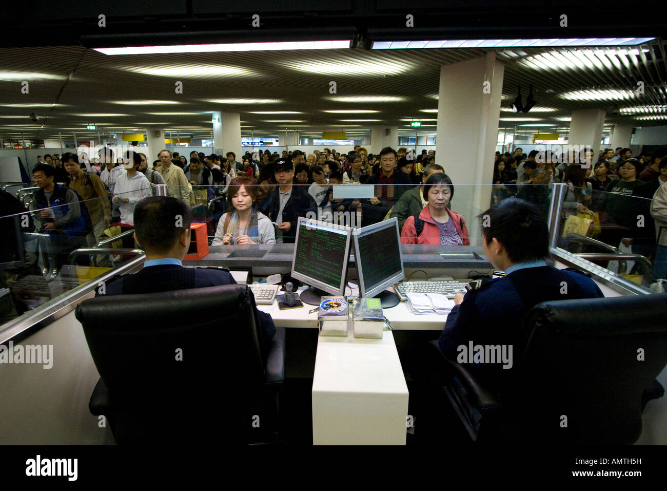 Macau Immigration Officers Hong Kong and Macau Border Crossing Stock ...
