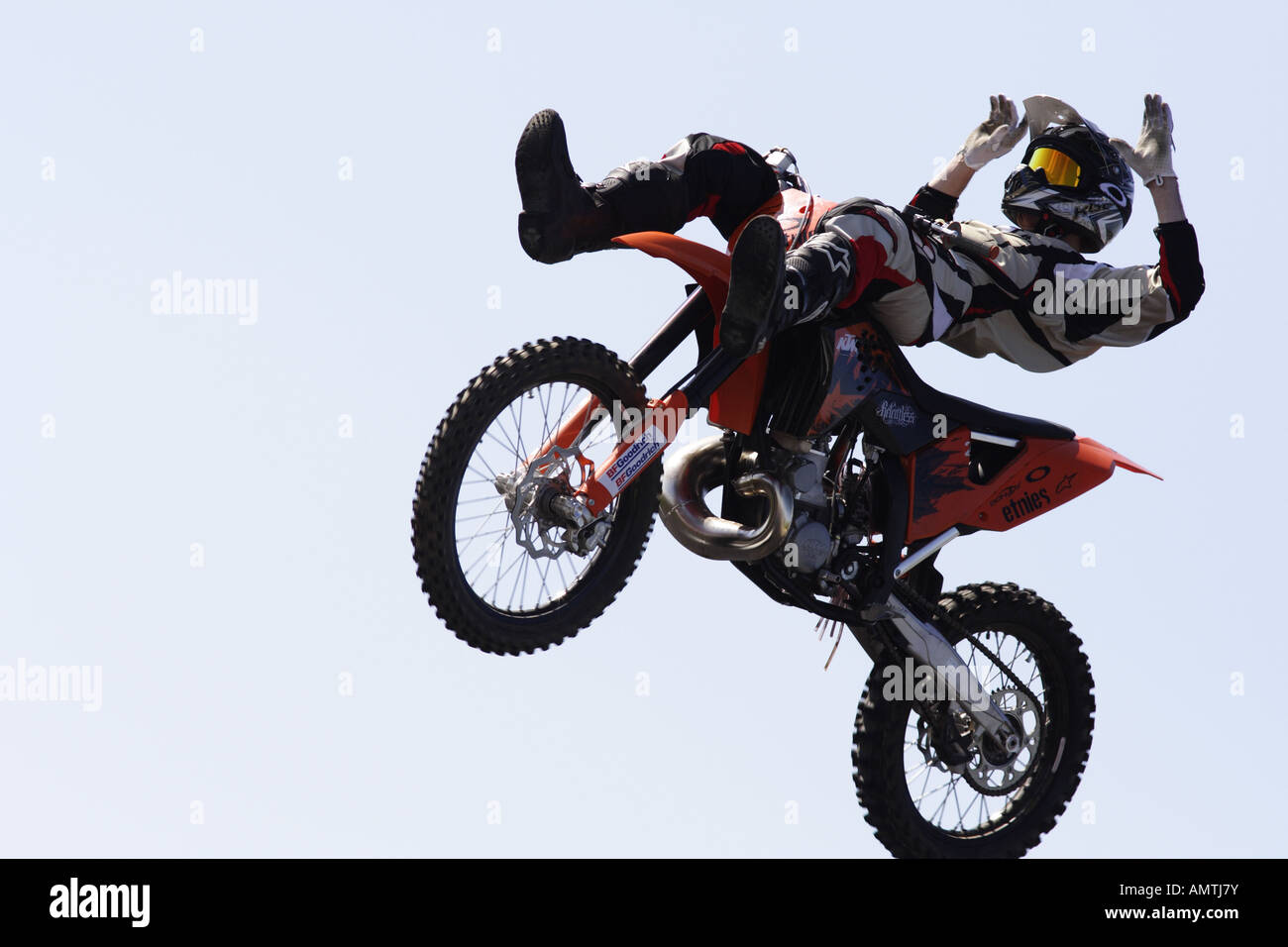 Motorcross Rider Jumping Stock Photo - Alamy