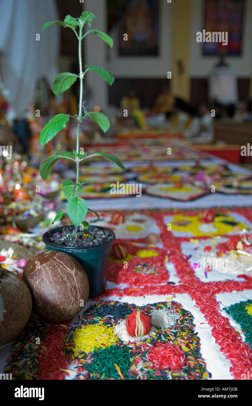 Rangoli in Hindu Temple Stock Photo - Alamy