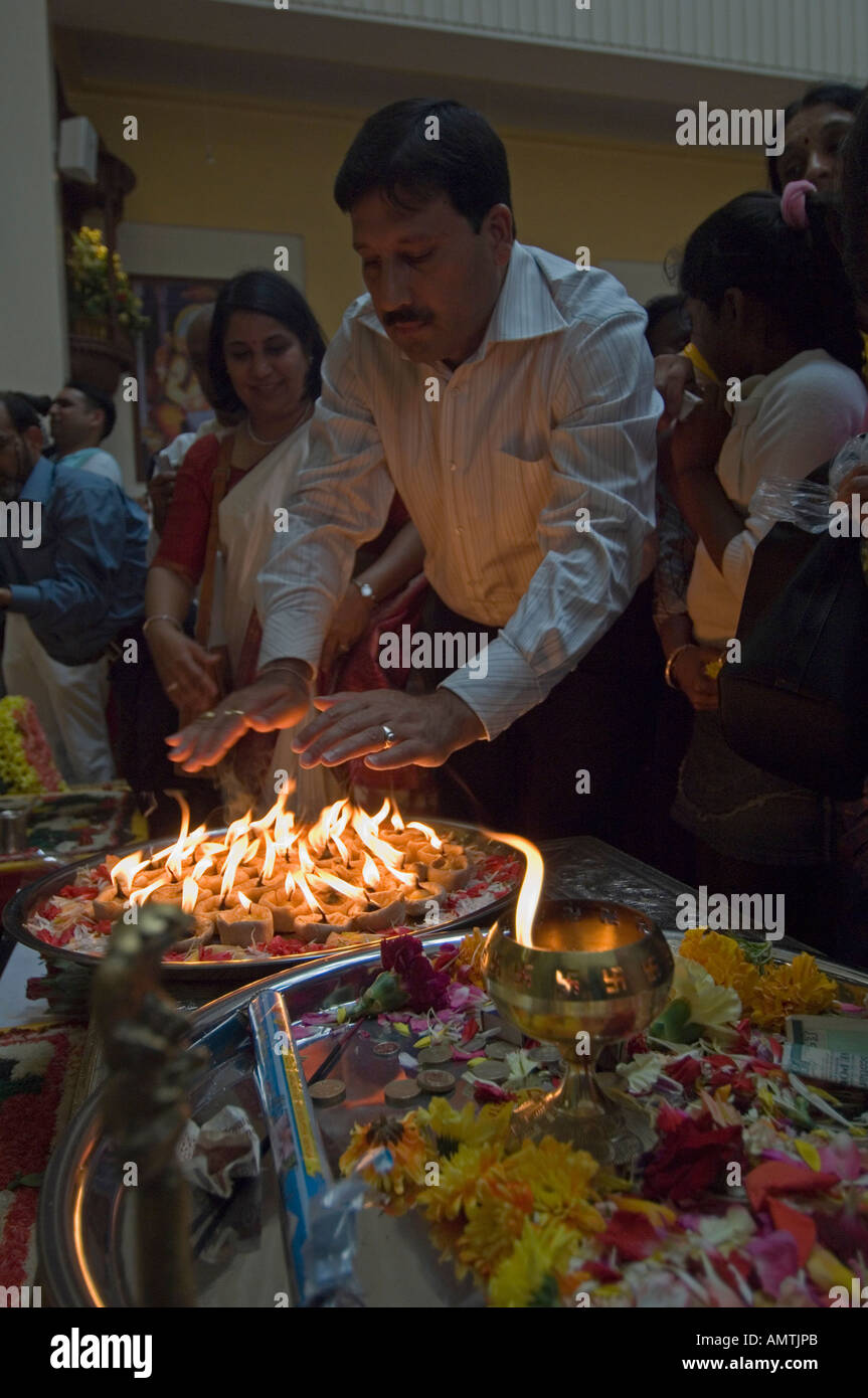 Community members with offerings at temple consecration ceremony Stock ...