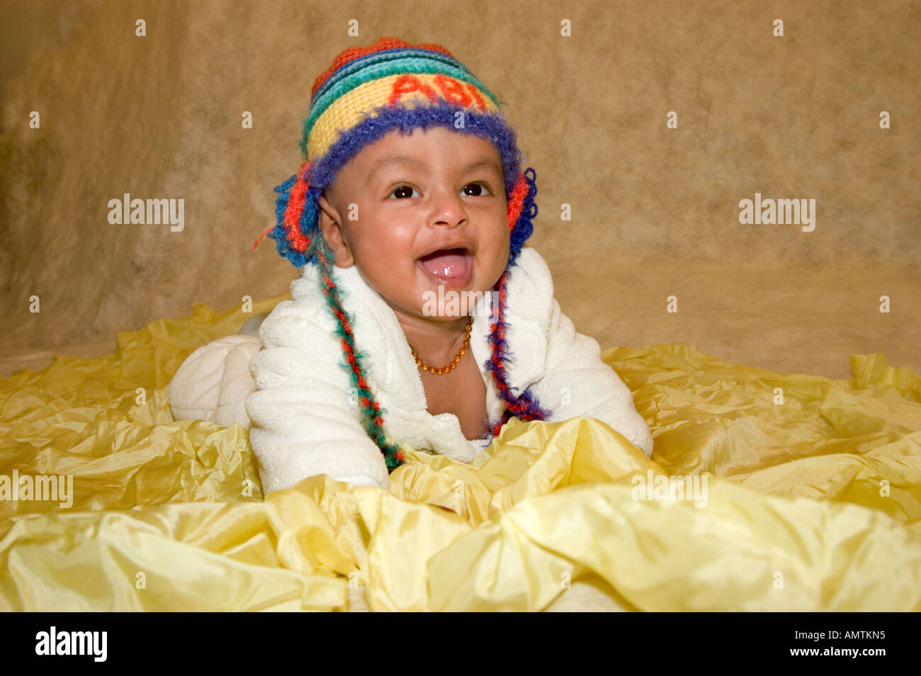 Ethiopian Baby with woolly cap Stock Photo - Alamy
