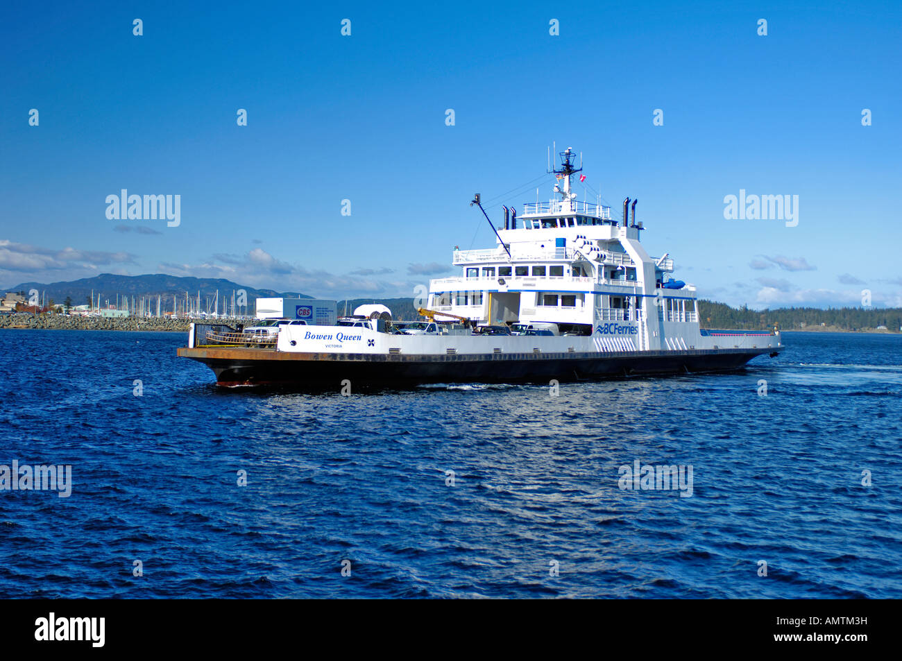British Columbia Ferry 'Bowen Queen' Nearing Campbell River Port Stock ...