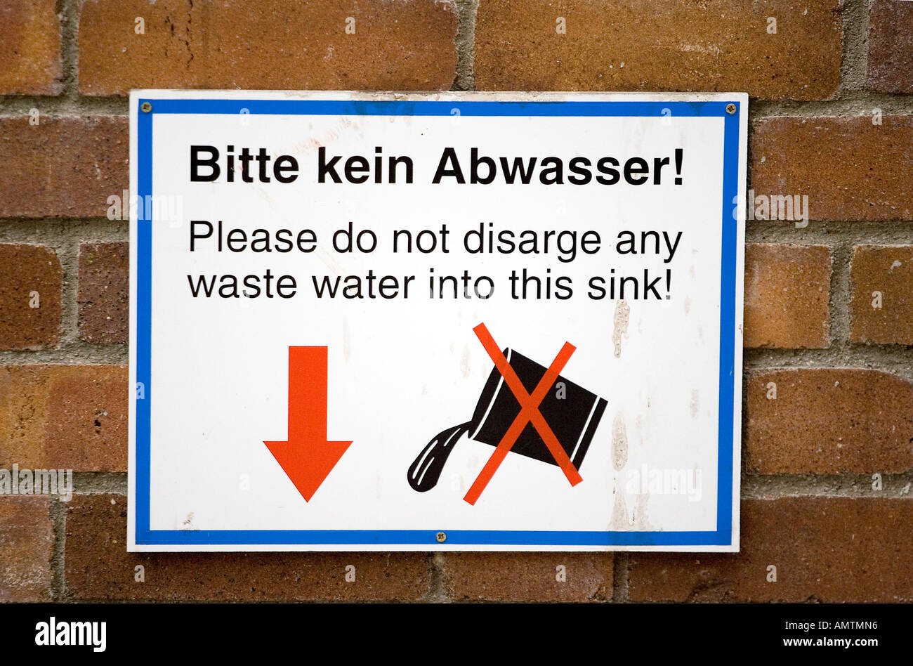 sign please no waste water Stock Photo - Alamy