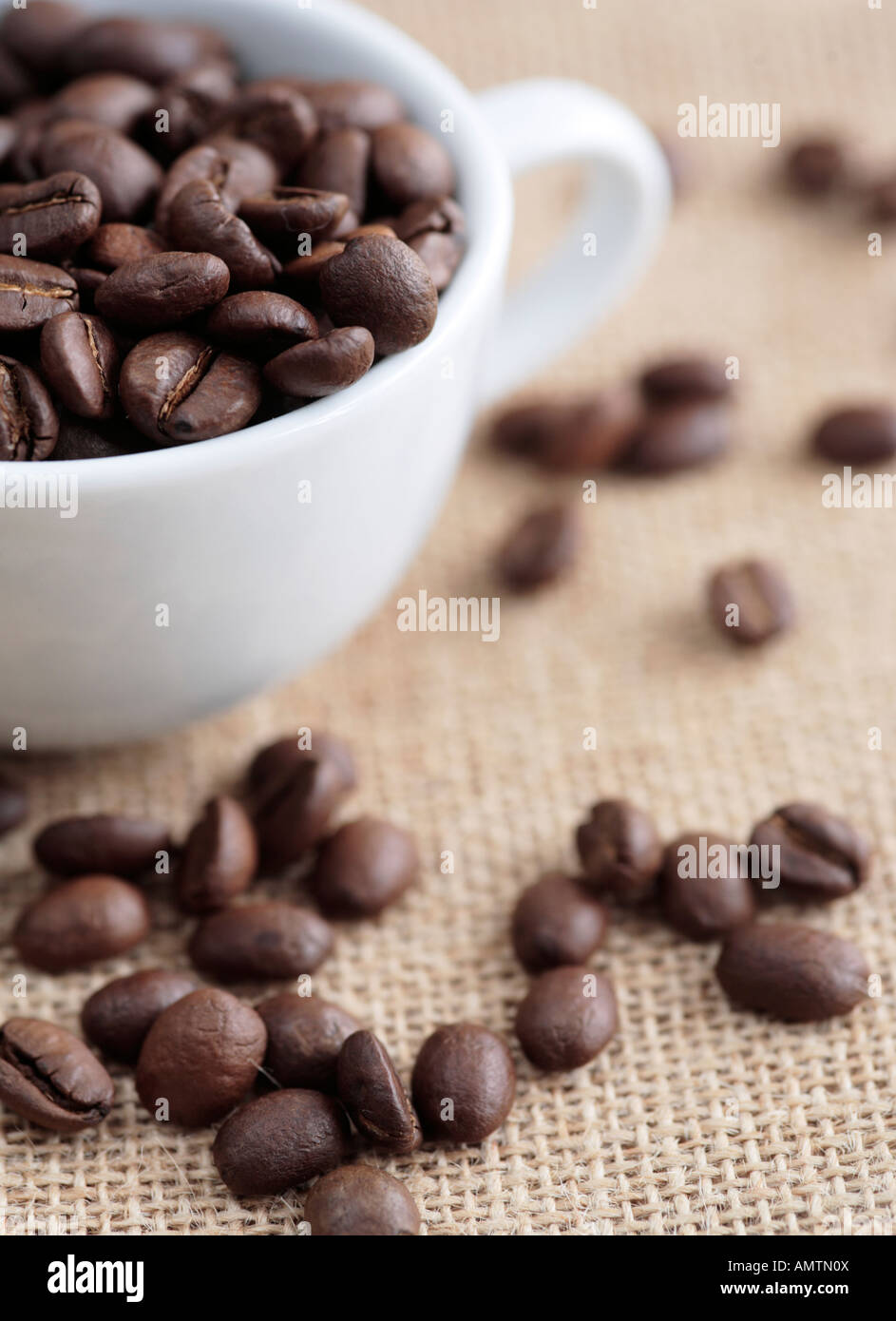 Coffee beans in cup Stock Photo - Alamy