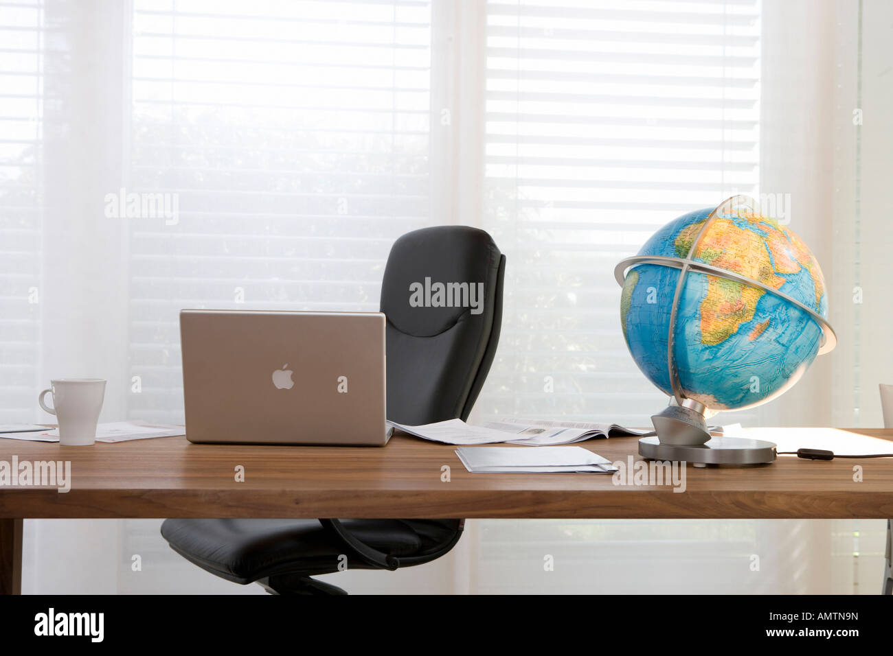 Desk in an office Stock Photo - Alamy