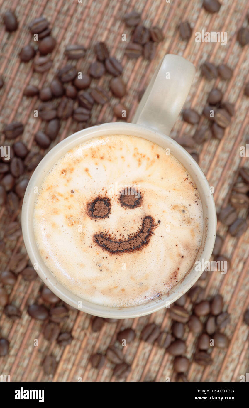 Coffee mug with smile Stock Photo - Alamy