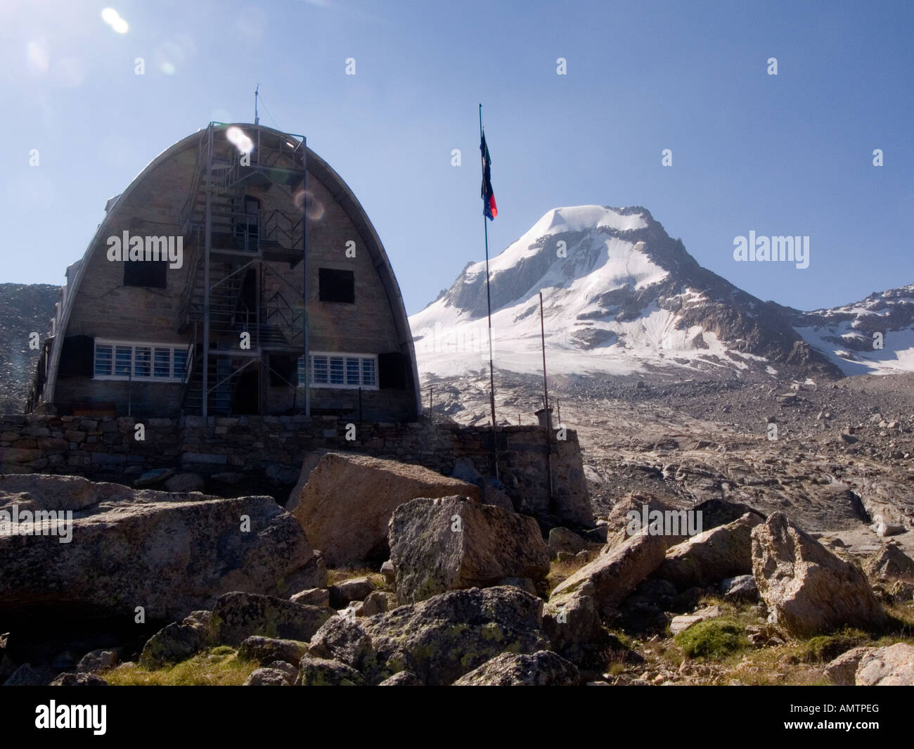Gran Paradiso Alps refuge Italy Stock Photo - Alamy