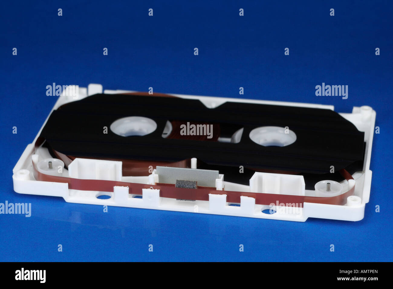 Compact Cassette with housing top removed Stock Photo - Alamy