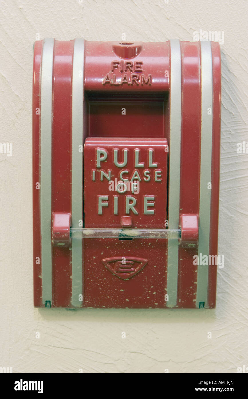 indoor fire alarm switch Stock Photo - Alamy