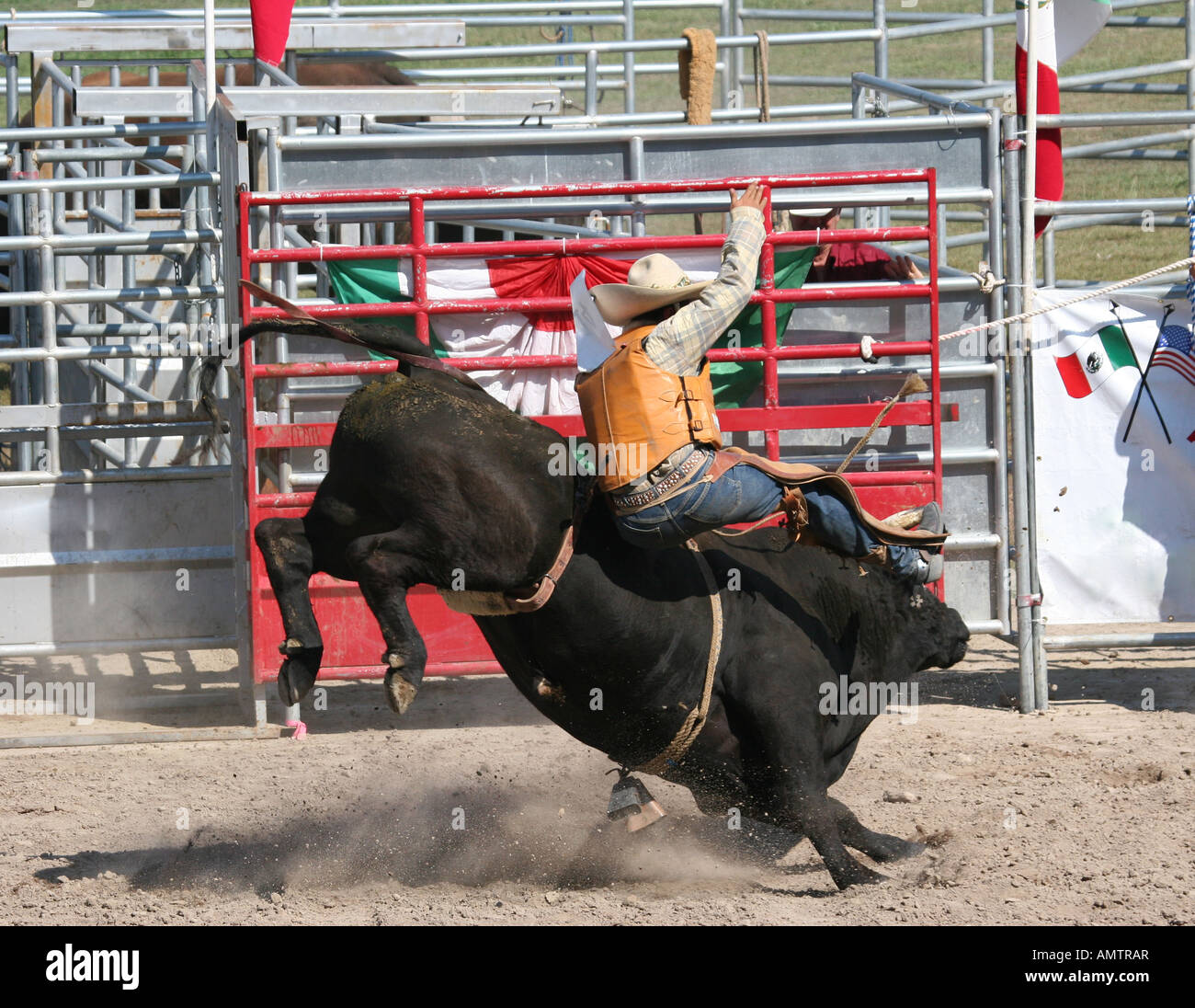 Bull riding and the Mexican rodeo Stock Photo - Alamy