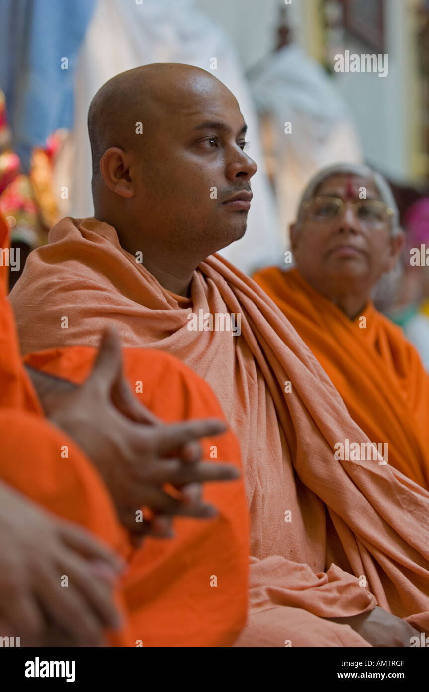 Hindu monks inside the Hindu temple Glasgow Scotland Stock Photo - Alamy