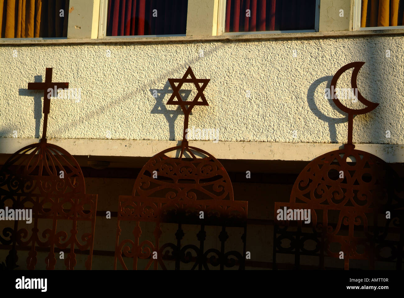 symbols of three religions Stock Photo - Alamy
