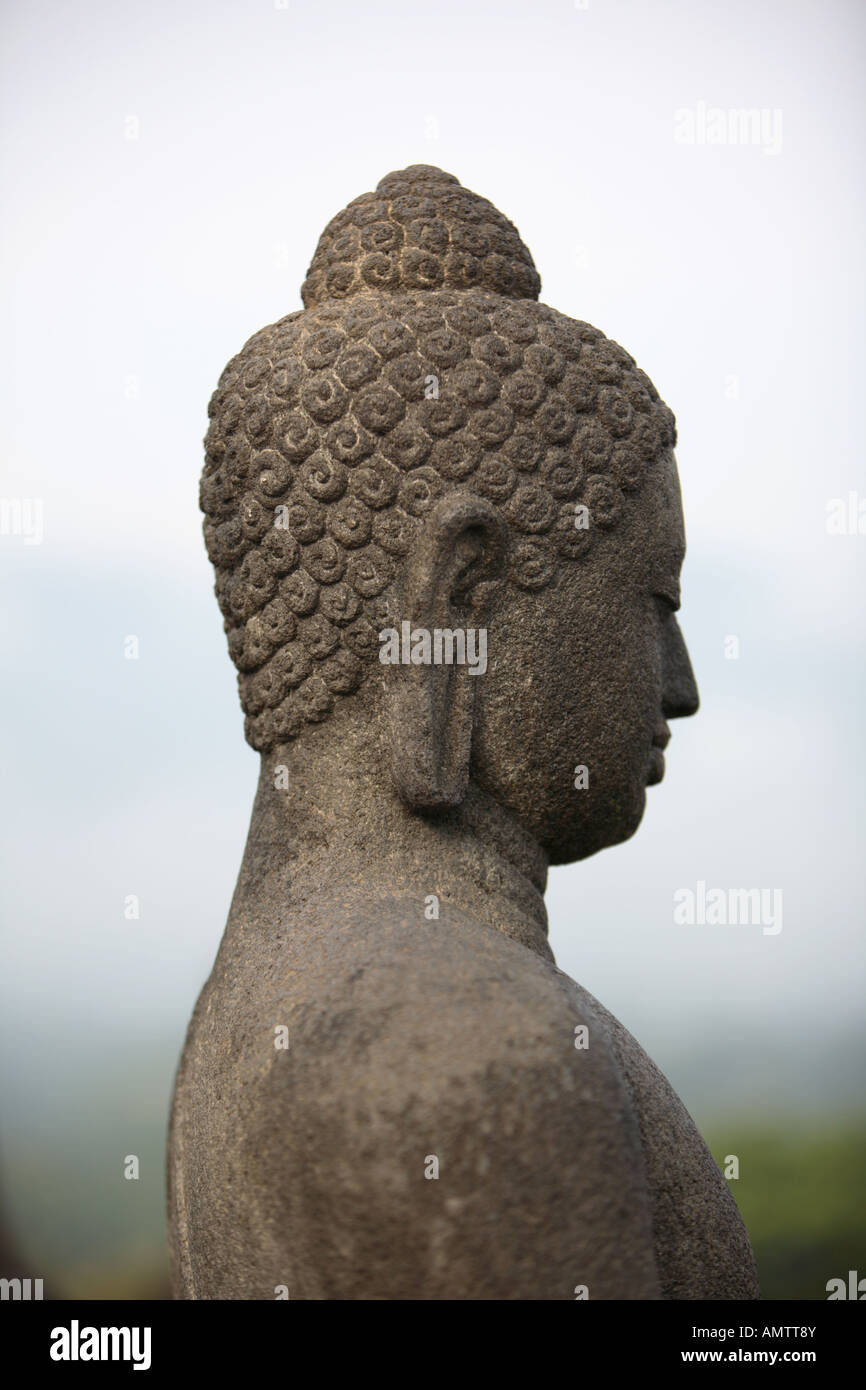 Buddha statue profile Borobudur Indonesia Stock Photo - Alamy