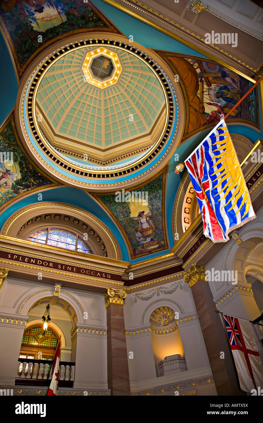 Memorial Rotunda with flag Parliament buildings Victoria British ...