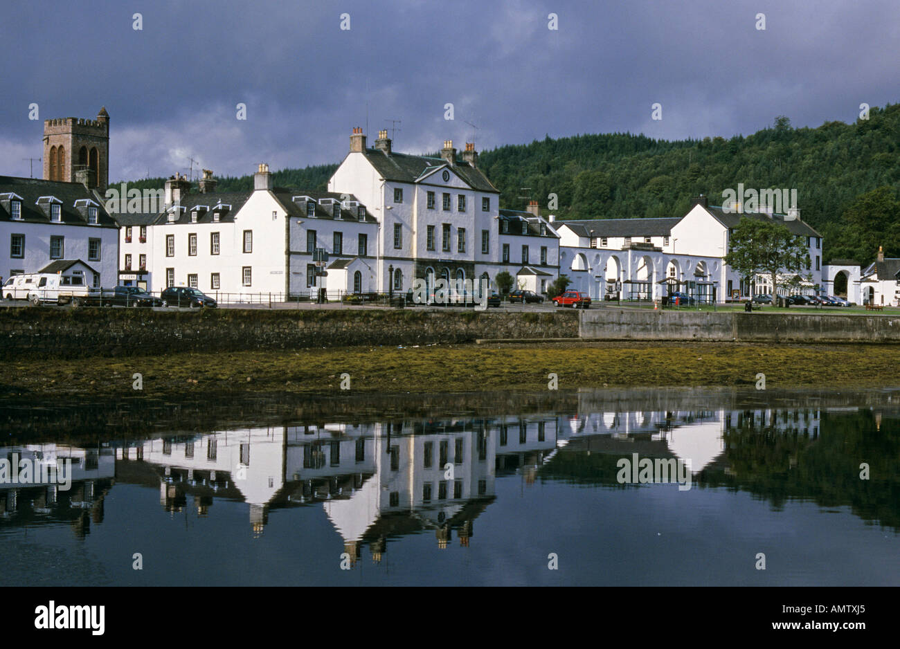 Historic houses facing the port, Inverary, Scotland Stock Photo - Alamy