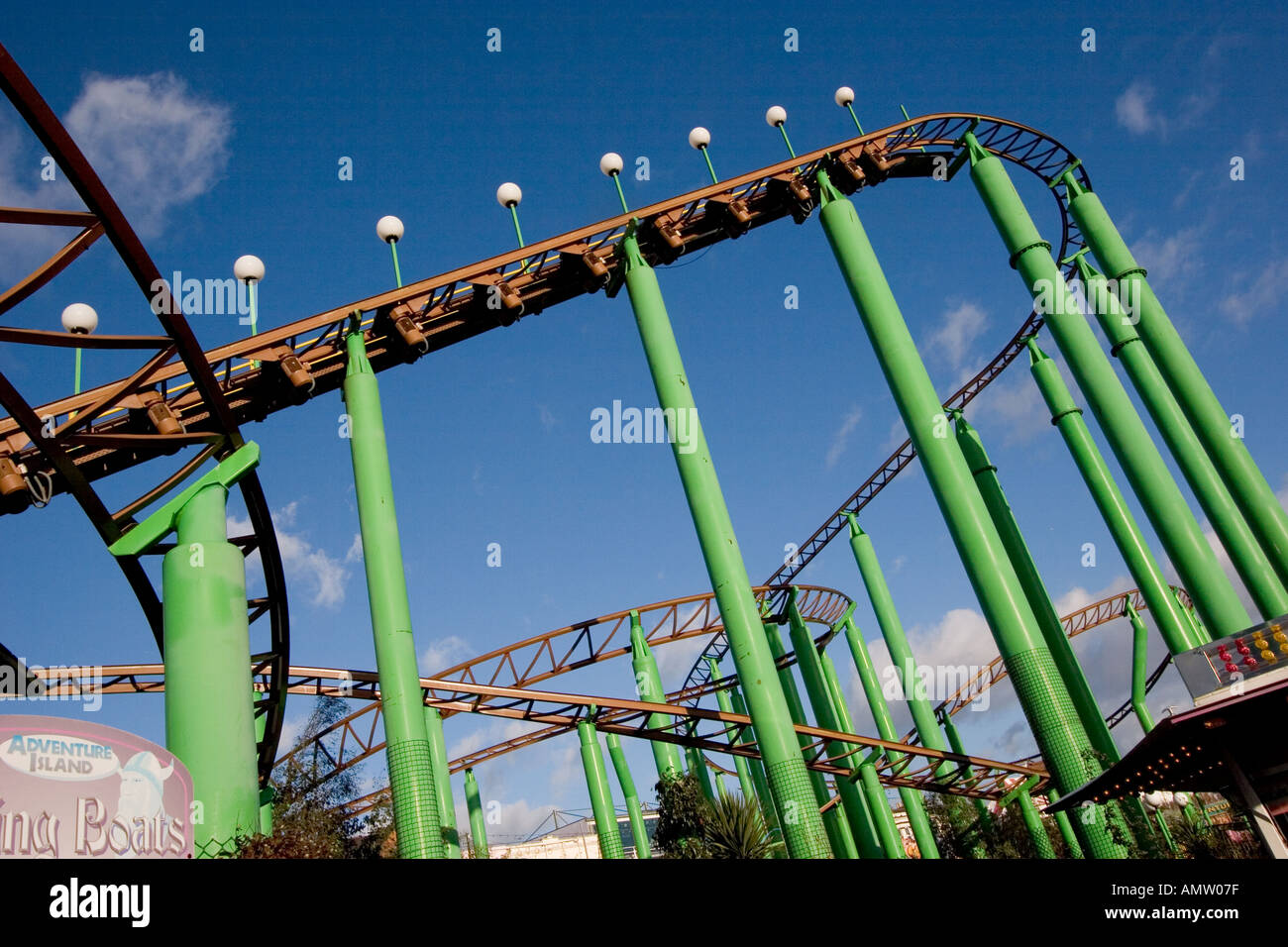 Pier Hill Adventure Island funfair Southend on Sea Essex GB UK Stock ...