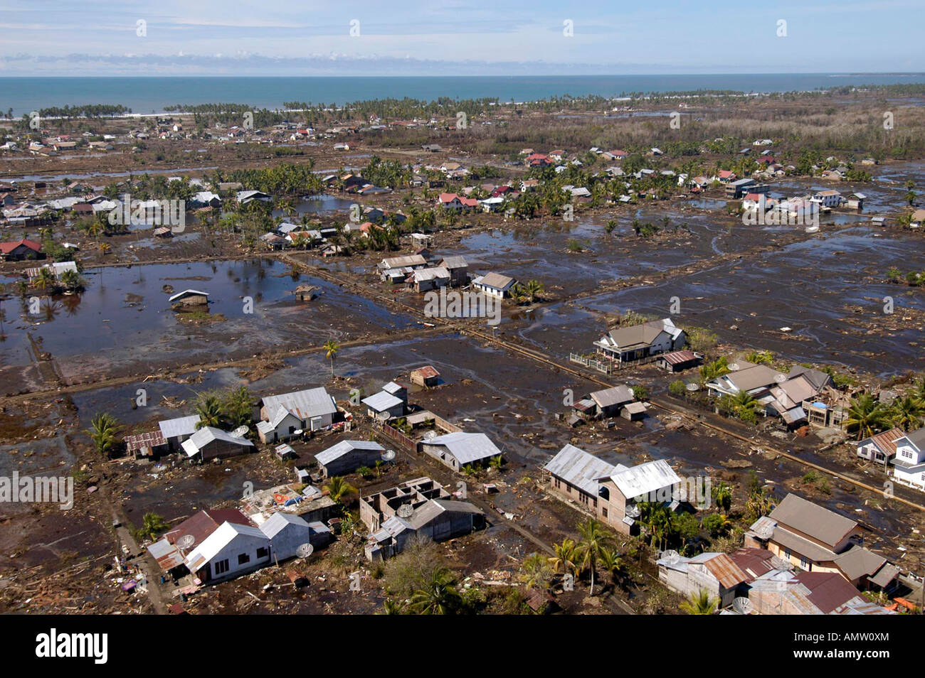 The Tsunami struck city of Meulaboh in Aceh Indonesia Stock Photo - Alamy