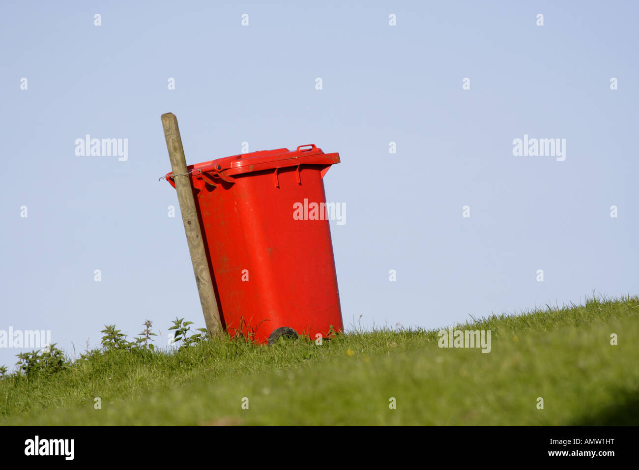 Bright Red Bin Stock Photo - Alamy