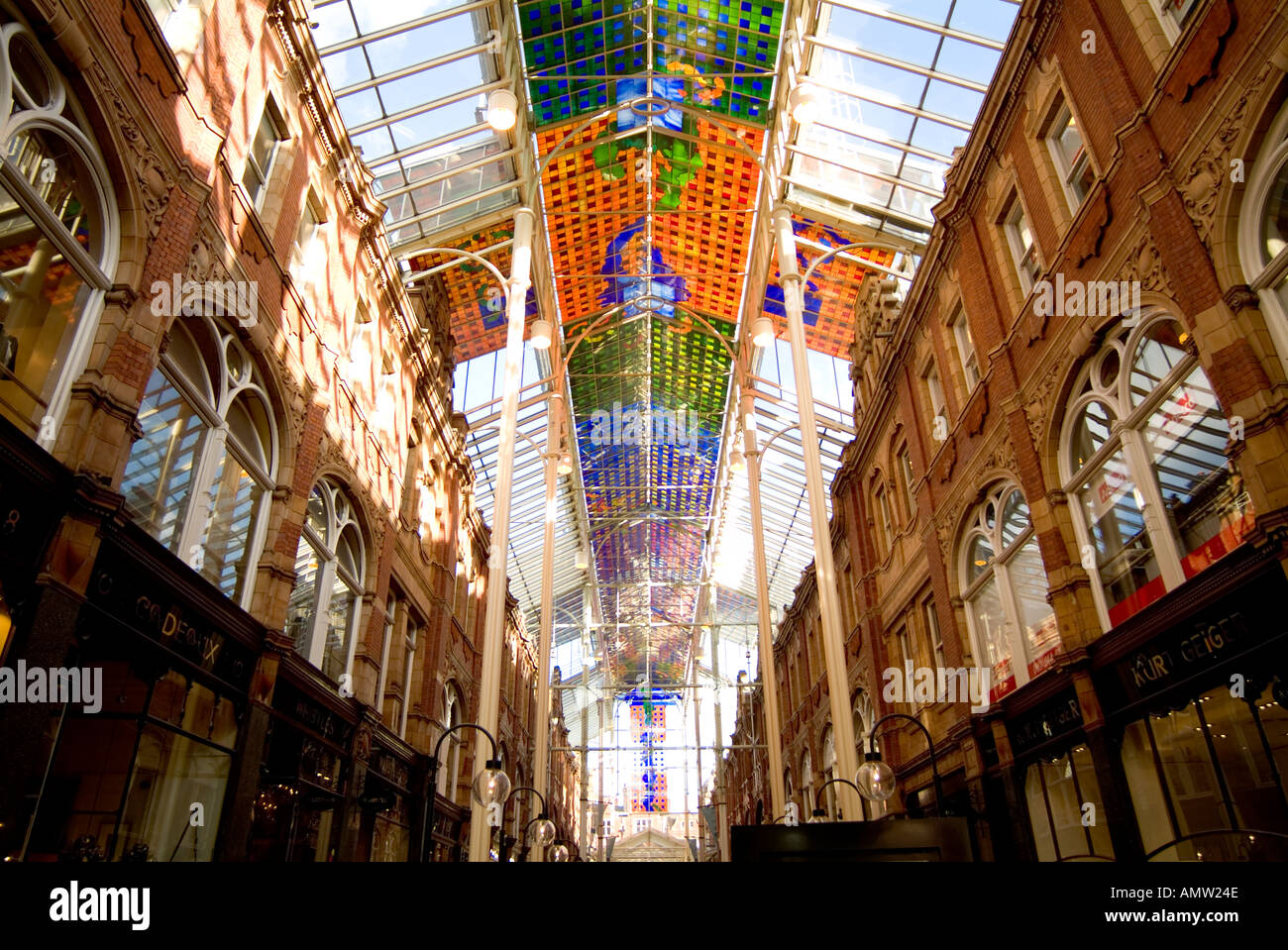 Leeds covered victorian shopping arcade mall Stock Photo - Alamy